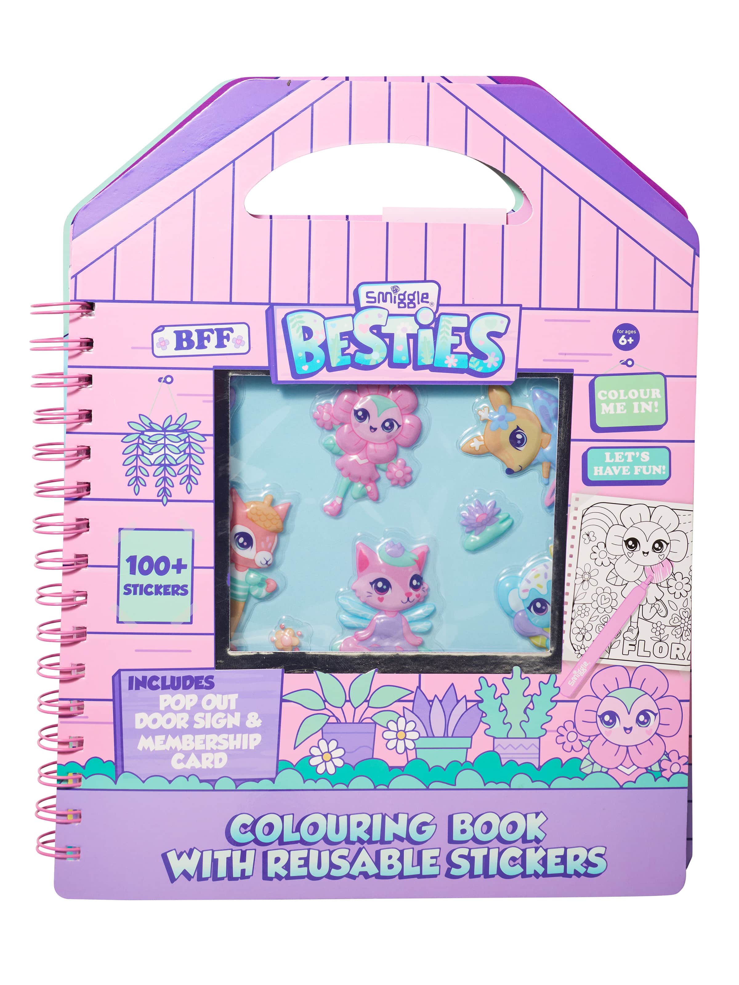 Besties Colouring Book With Reusable Stickers - Smiggle Online