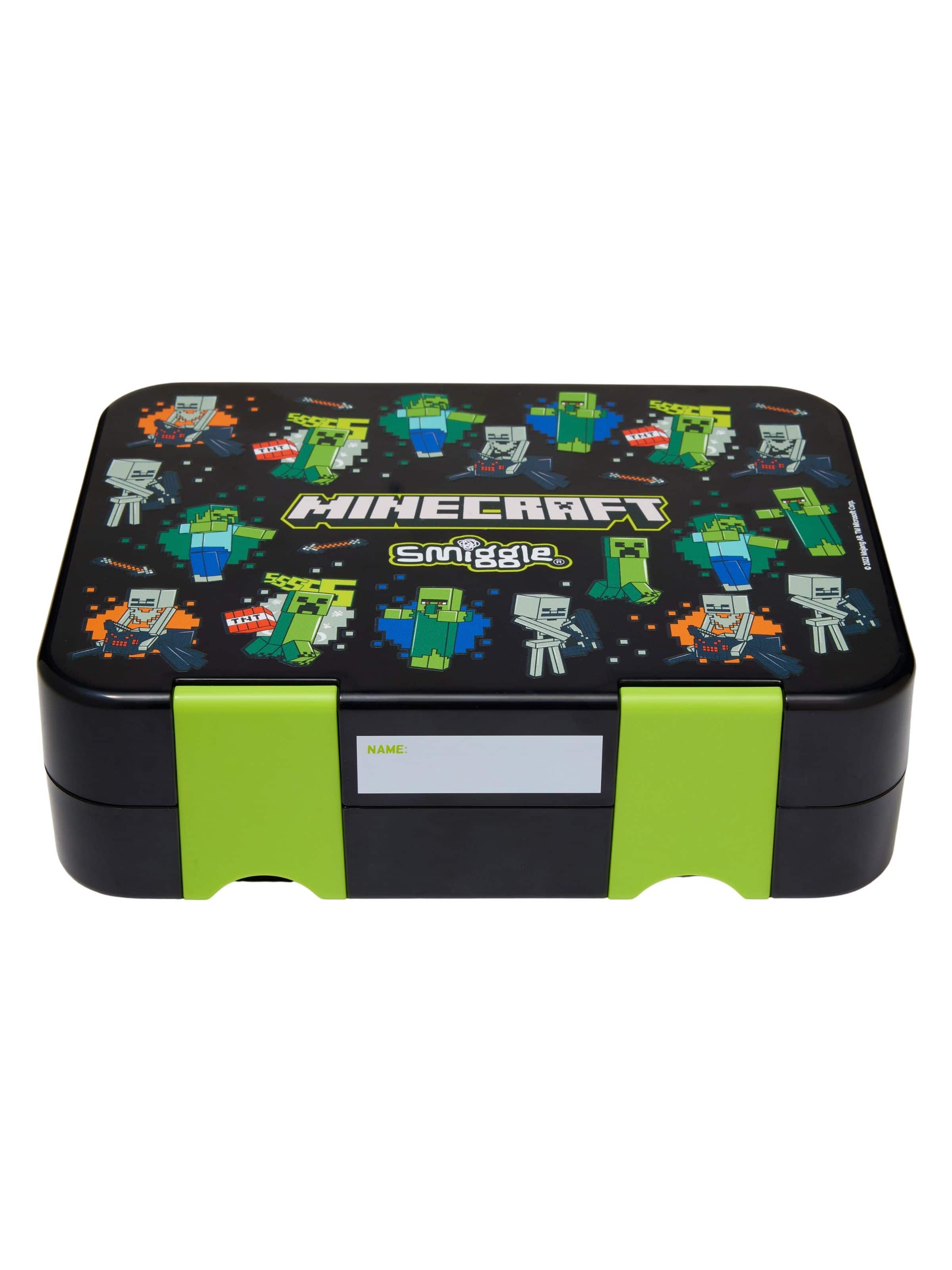 Minecraft Large Happy Bento Lunchbox Black - Smiggle Online